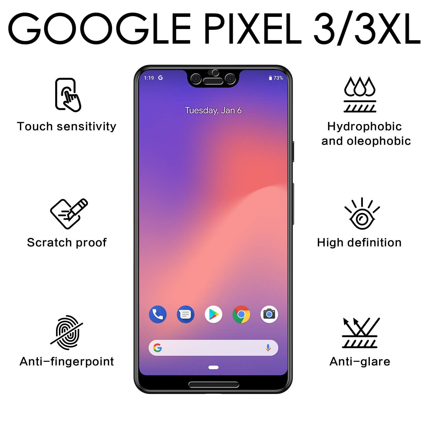 GOOGLE PIXEL3/3XL全膠滿版鋼化玻璃貼_台北市鋼化玻璃膜批發-傳輸線貼膜/團購/