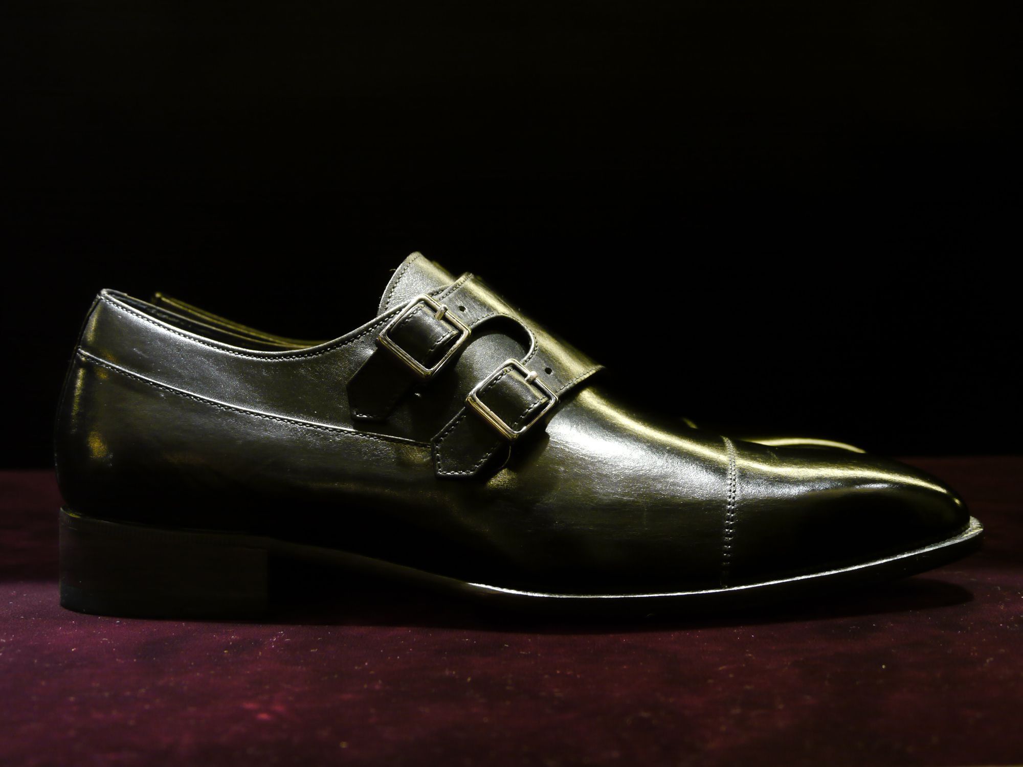 VANOL SQ153 Double Buckle Monk - Mamba Noir_VANOL Shop