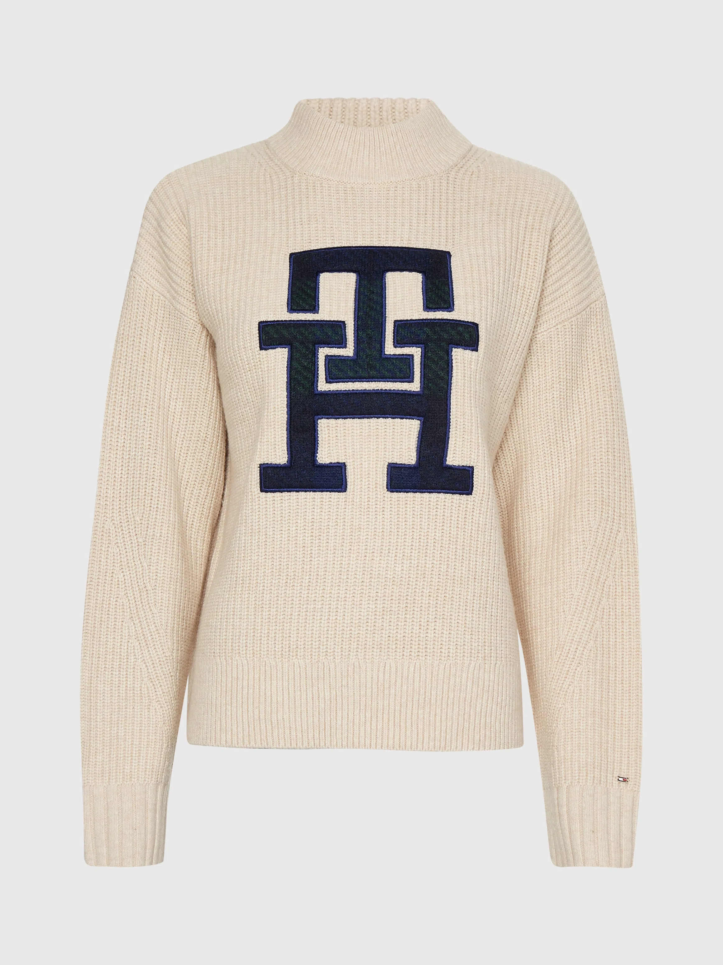 【預購】限時超低特價 TOMMY HILFIGER 專櫃 女款 MONOGRAM 徽標寬鬆毛衣 米白_Hannah 美國代購