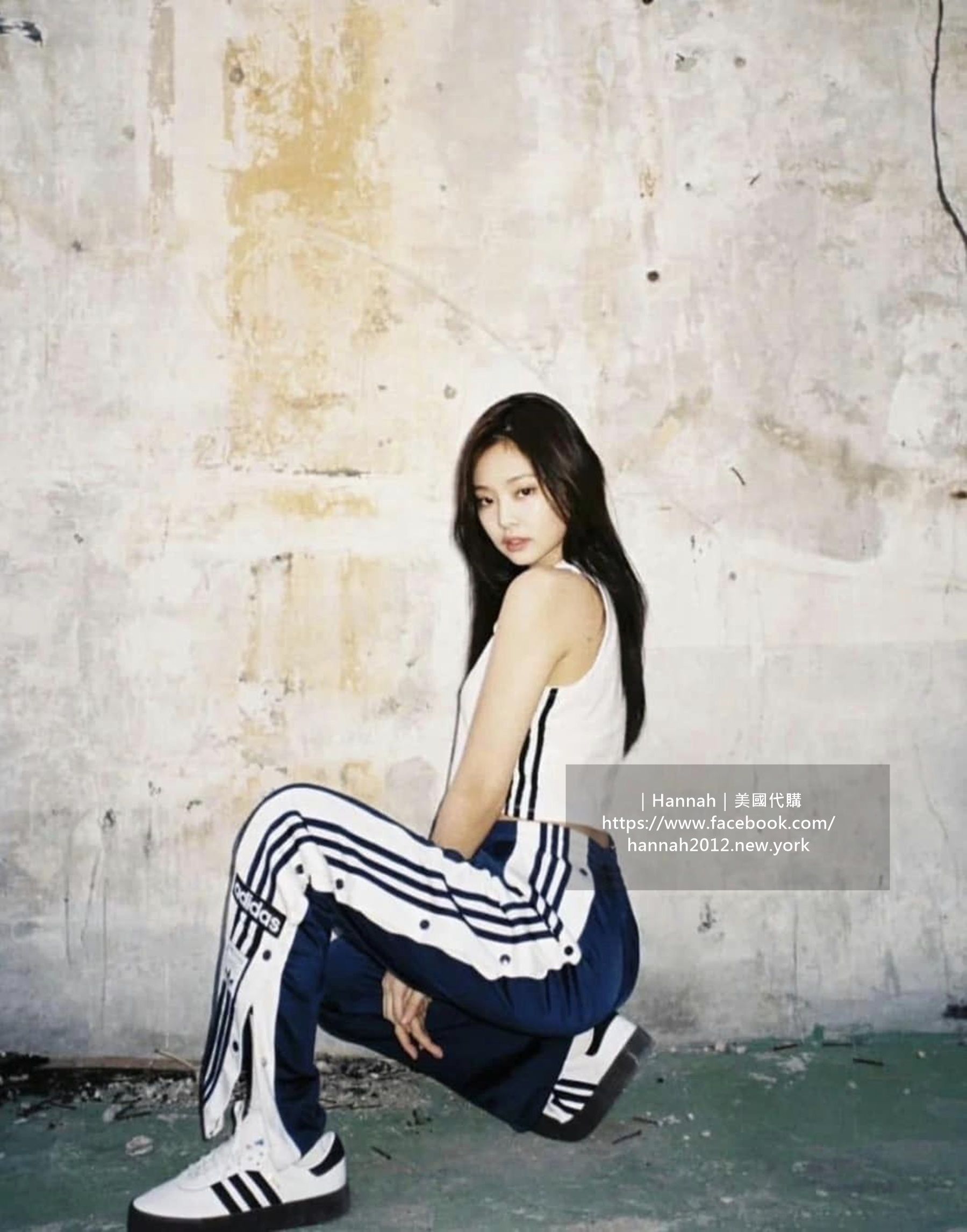 【預購】BLACKPINK同款 愛迪達 ADIDAS 側開釦三線寬版直筒運動褲 黑 IB5924_Hannah 美國代購