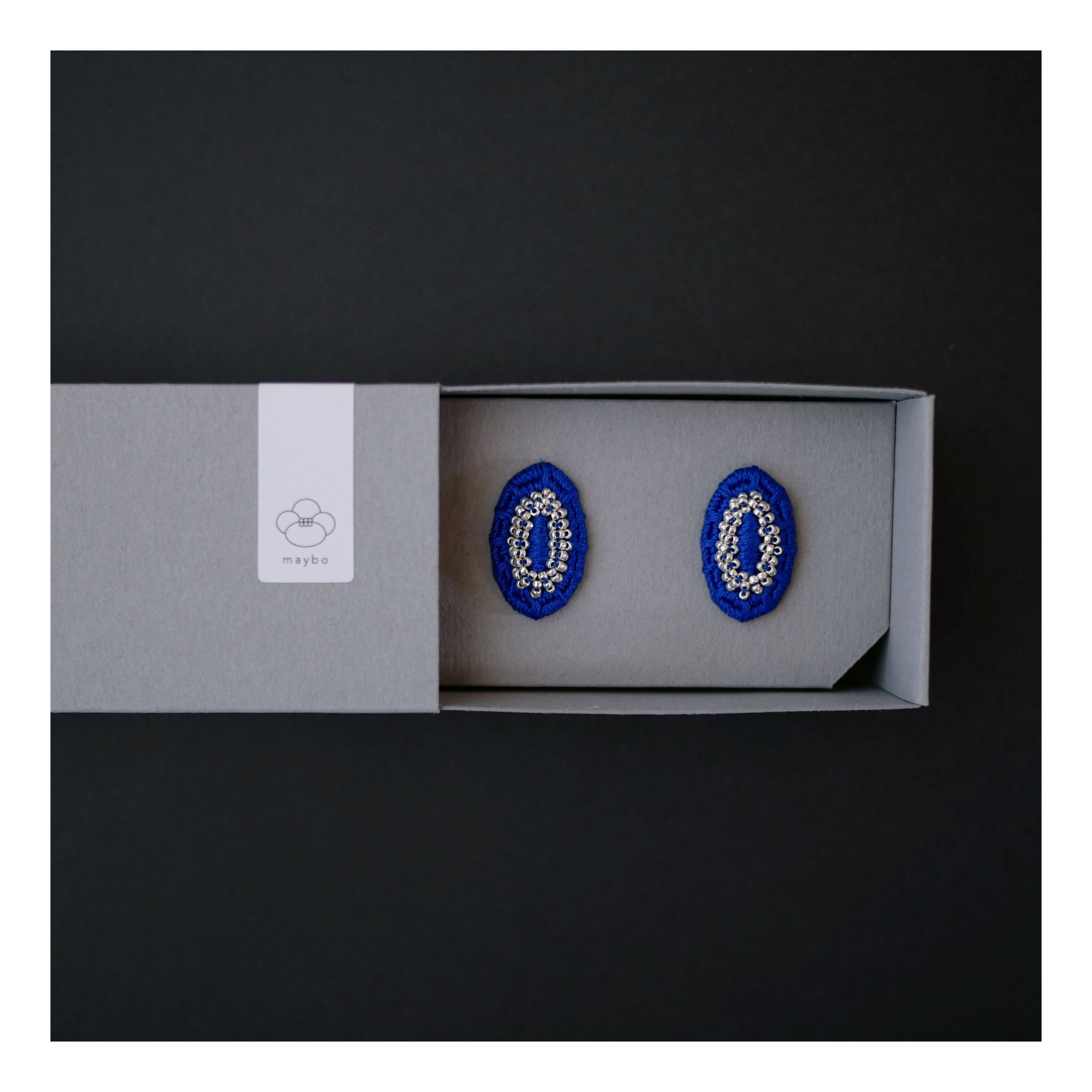 寶石（寶藍）｜耳環_梅波 maybo